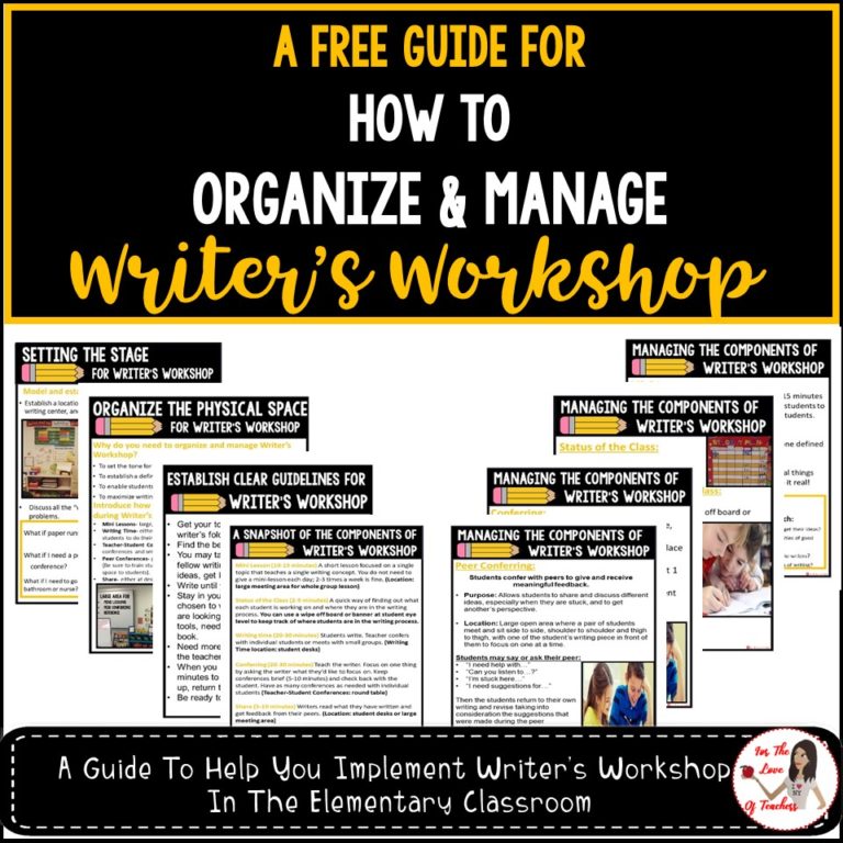 How To Organize & Manage Writer's Workshop - For The Love of Teachers