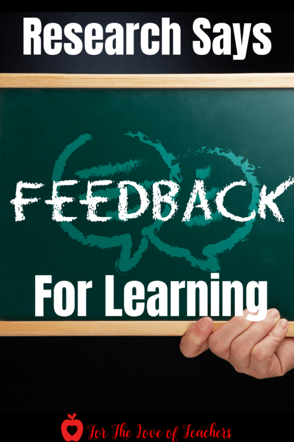 Feedback For Learning - For The Love of Teachers