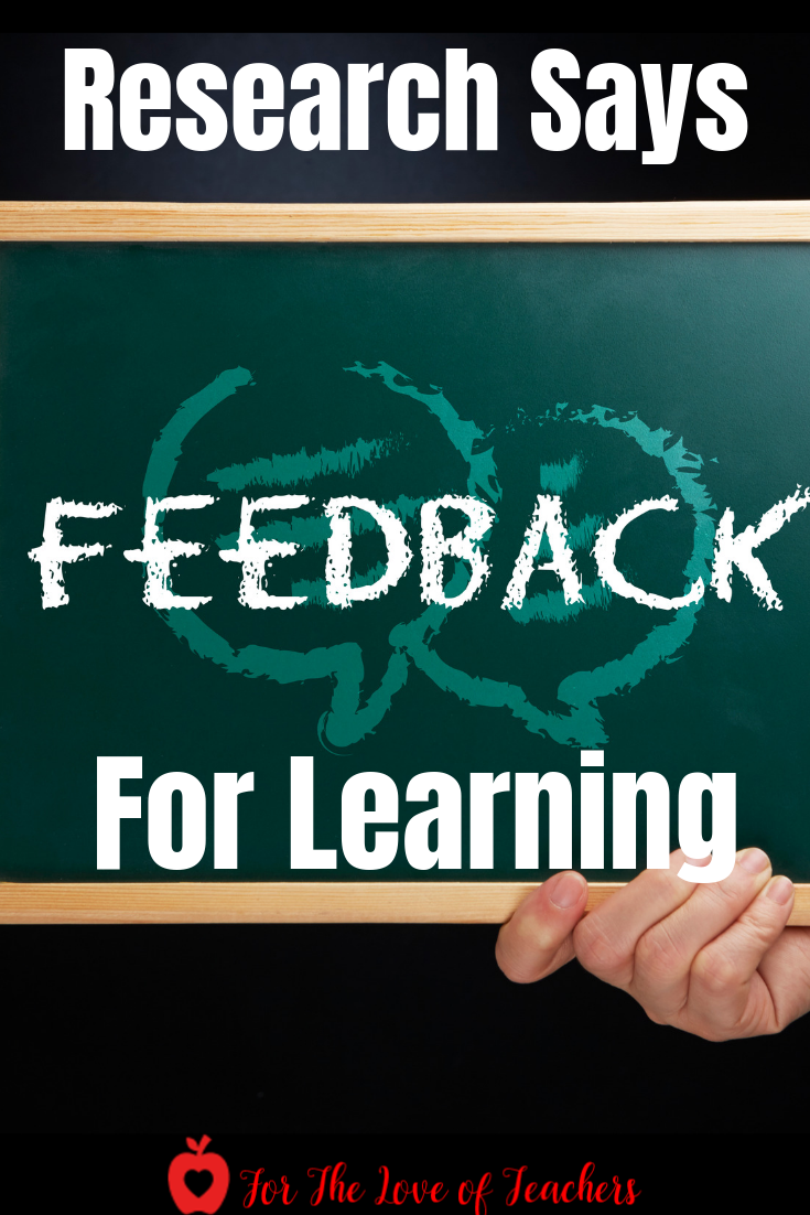 Feedback For Learning - For The Love of Teachers