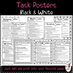 Learning Centers Task Posters *EDITABLE* - For The Love of Teachers