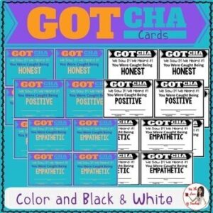 Behavior Management Cards: Caught Being Empathetic, Honest & Positive ...