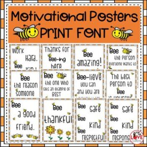 Motivational Posters- Bee Theme - For The Love of Teachers